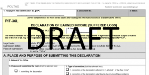 Tłumaczenie formularza PIT-36L ZEZNANIE O WYSOKOŚCI OSIĄGNIĘTEGO DOCHODU (PONIESIONEJ STRATY)